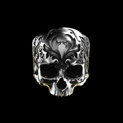 Baroque Skull Ring | Solid .925 Sterling Silver | Geoff Thomas Designs