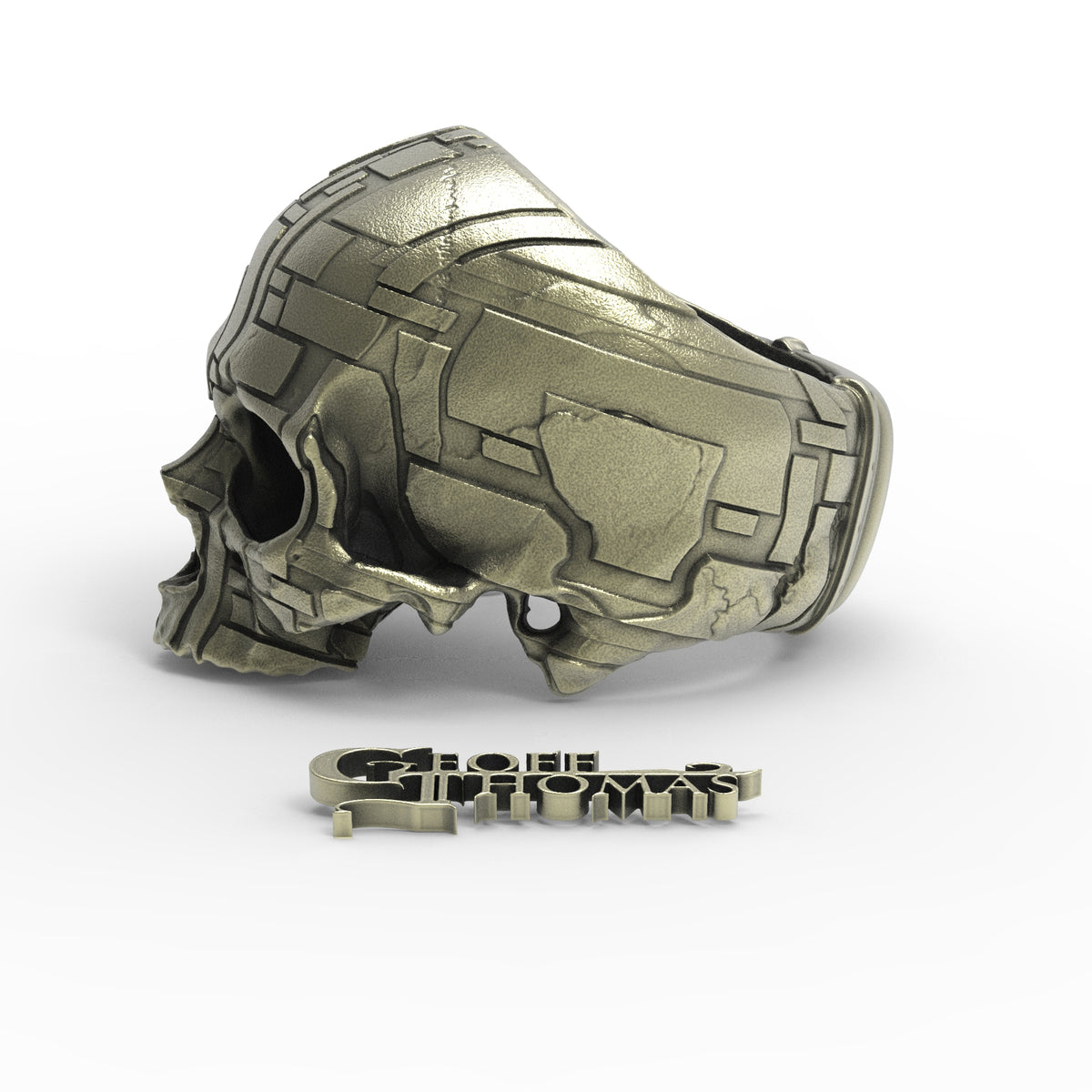 Brass DecoBloc Skull Ring – Geoff Thomas Designs