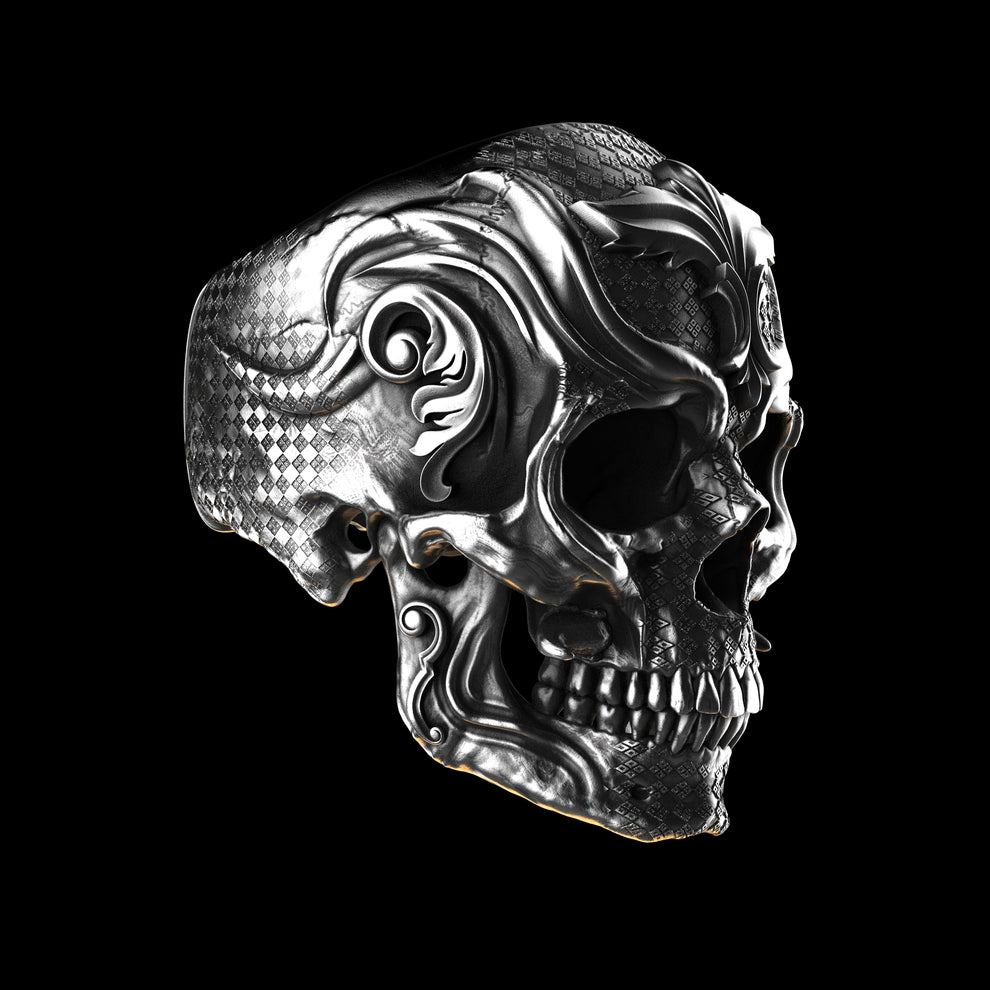 Sentinel Skull Ring | Solid .925 Sterling Silver | Geoff Thomas Designs