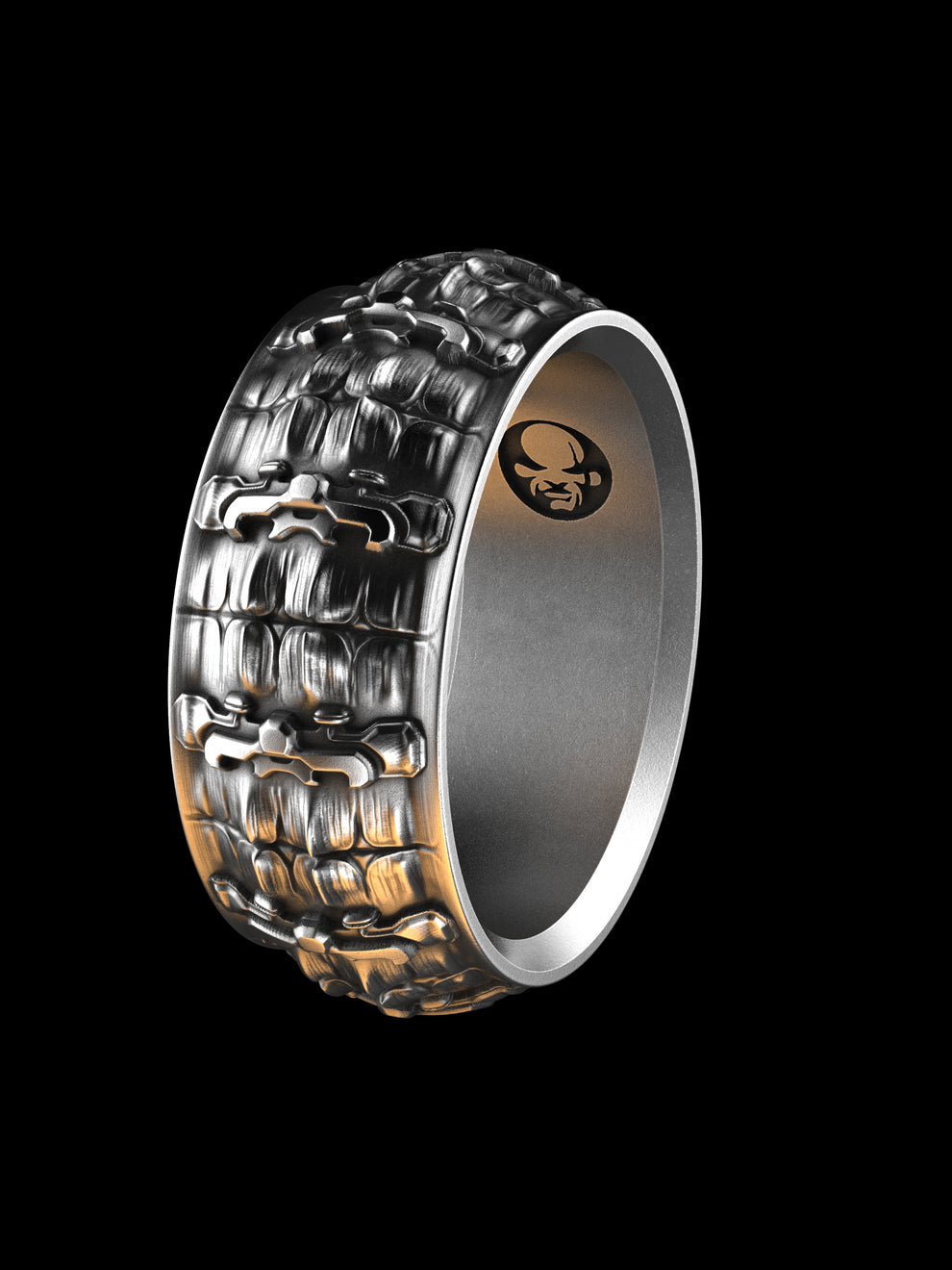 Croc Armor Band | 925 Sterling Silver Textured Ring | Geoff Thomas Designs