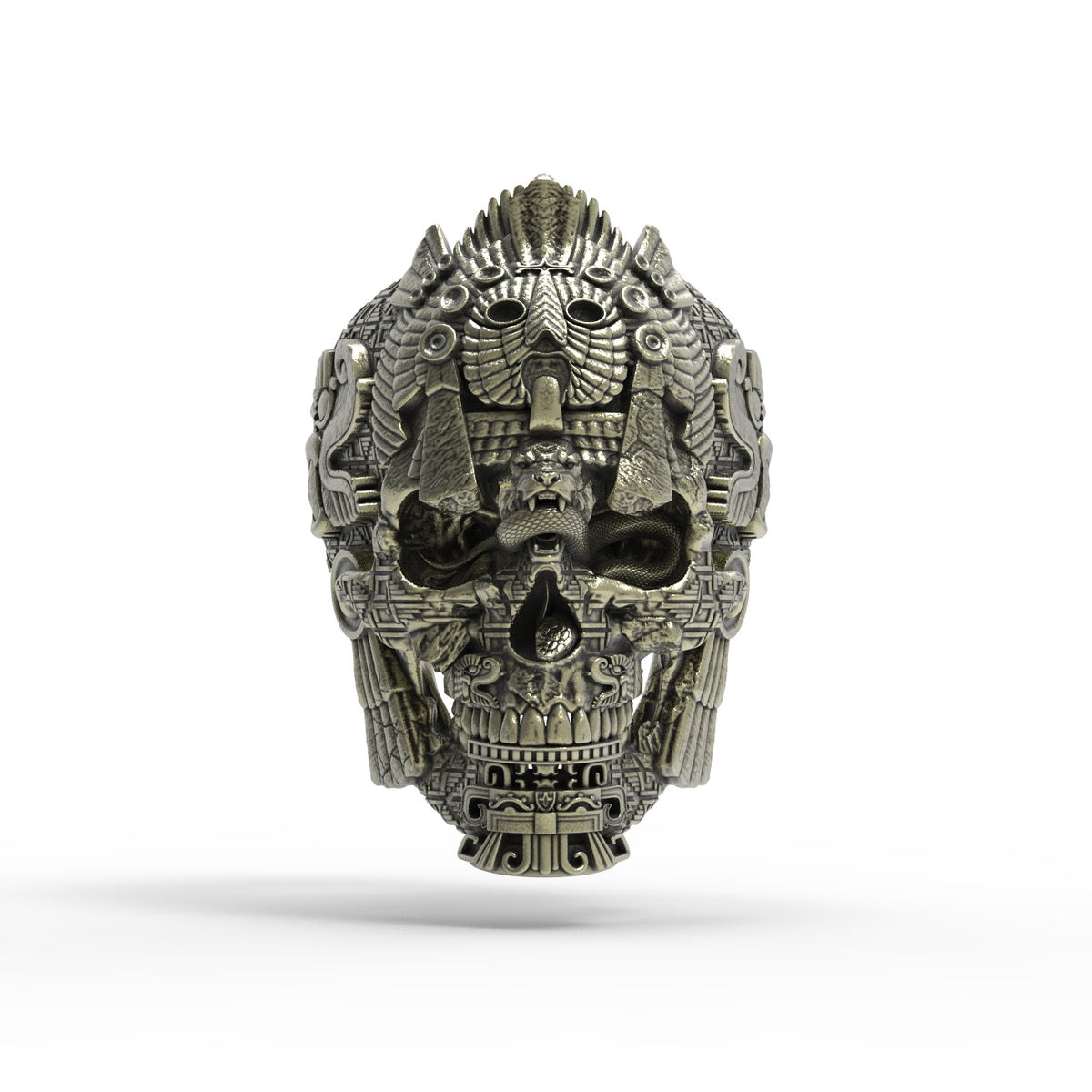 Brass Meso Skull Ring – Geoff Thomas Designs